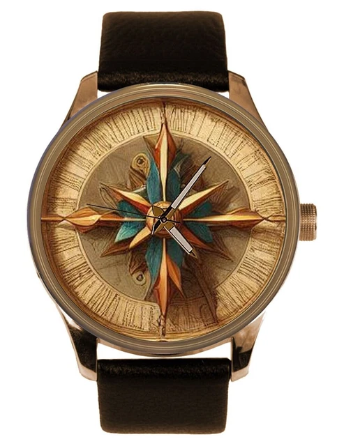 OLD VICTORIAN COMPASS Rose Dial Solid Brass Mariner Sailor Nautical ...