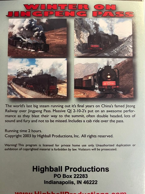 WINTER ON JINGPENG PASS: Big Steam’s Last Stand DVD-r Train/Railway AS NEW! HBP £11.00 - PicClick UK