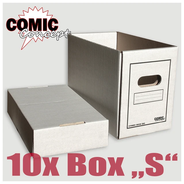 COMIC CONCEPT 10X Comic Box (kurz) mit Deckel stapelbar Karton NEU EUR ...