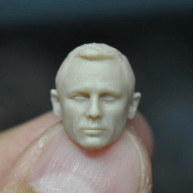 1/18 SCALE 007 James Bond Daniel Craig Head Sculpt Unpainted Fit 3.75 ...