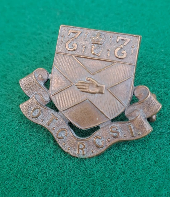 RARE ROYAL COLLEGE of Surgeons Ireland collar badge, Irish Regiment ...