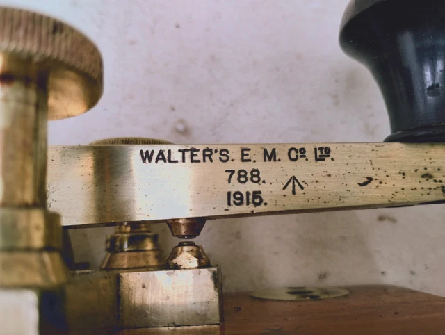 WW1 1915 RARE Walters E M co ltd British military Morse telegraphy key ...