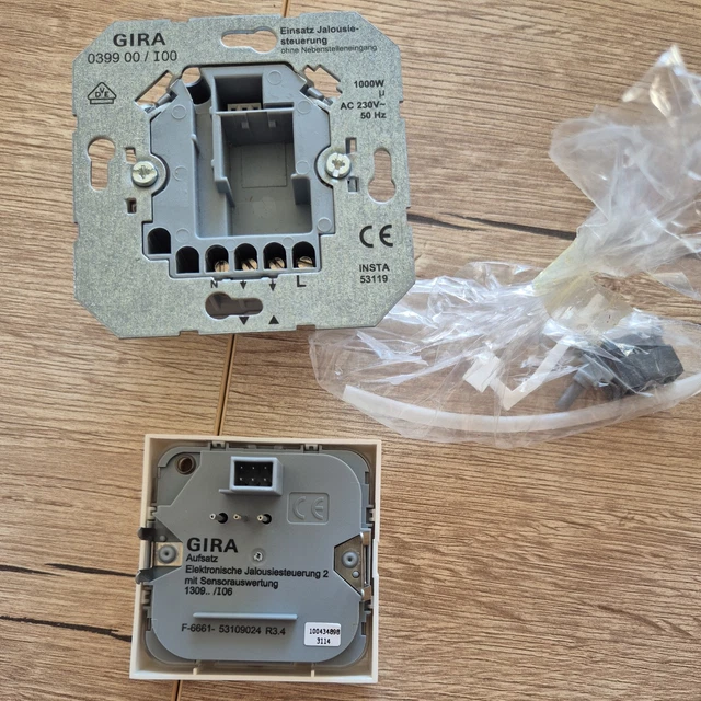 GIRA 0399 00 System 2000 Einsatz Jalousiesteuerung 230V inkl. Aufsatzl ...