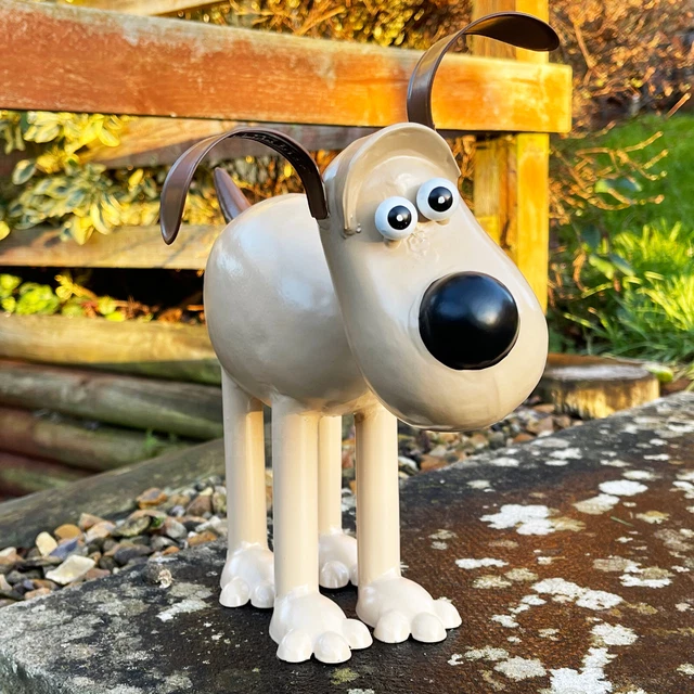 METAL GROMIT STATUE 30cm Wallace and Gromit Licensed Beige Garden Lawn ...