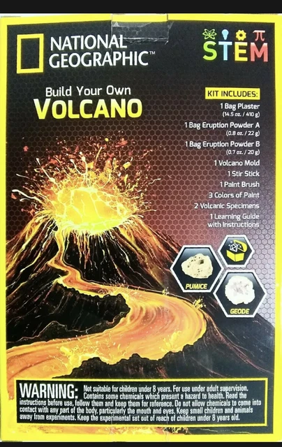 NATIONAL GEOGRAPHIC BUILD/ERUPT Your Own Volcano Kit NEW STEM Science ...