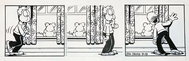 JIM DAVIS GARFIELD Daily Comic Strip Original Art 1995 featuring Jon ...