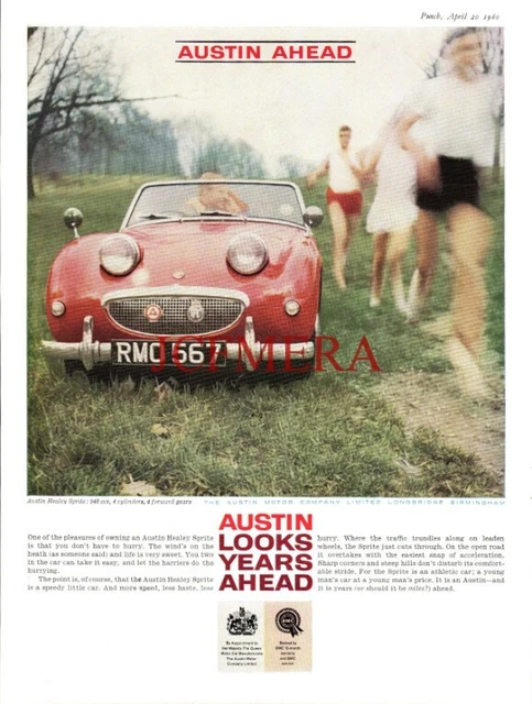 AUSTIN HEALEY 'FROG-EYE SPRITE' Sports Car ADVERT Vintage 1960 Print Ad ...