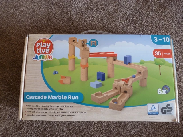 CHILDREN'S PLAYTIVE JUNIOR Wooden Cascade Marble Run - Age 3-10 Years £ ...