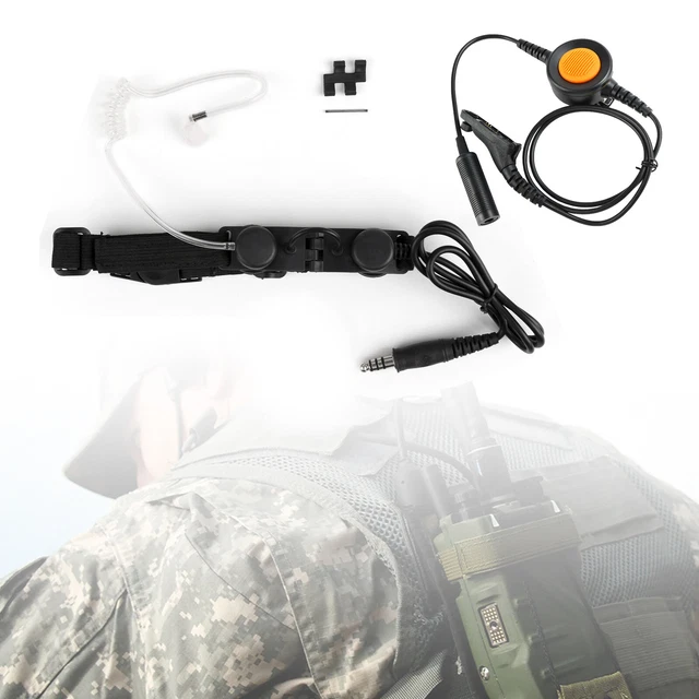 FOR DP3400 DP3600 APX4000 6-Pin U94 PTT Z-Tactical Throat Mic ...