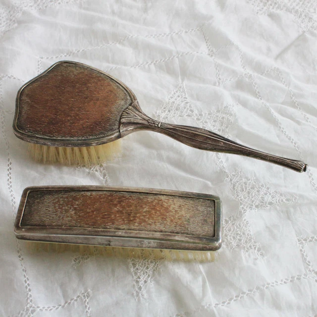 VINTAGE ART DECO Delina Vanity Set Silver Plated Hair Dress Clothes ...