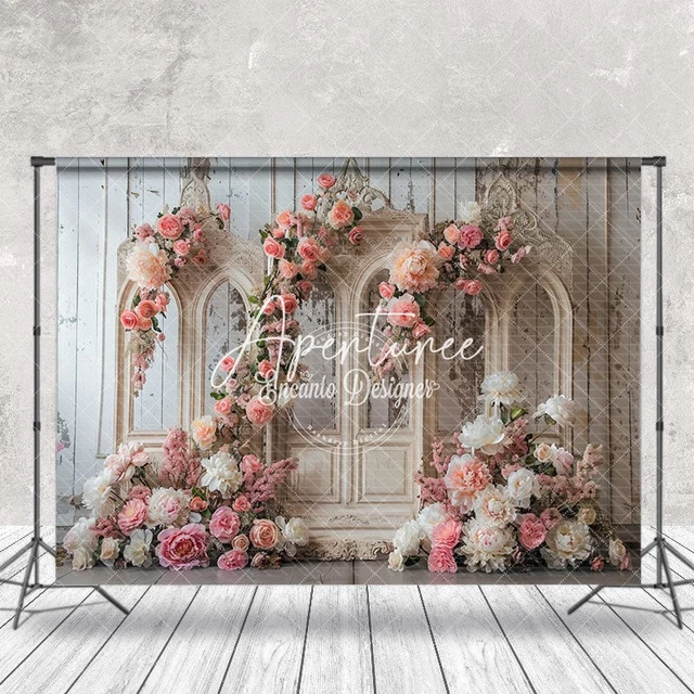 RETRO WALL PINK White Floral Wedding Photo Backdrop $36.09 - PicClick AU