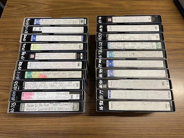 20 X BLANK VHS tapes * Mixed Bulk Lot * Movies TV Ads Music TV Shows ...