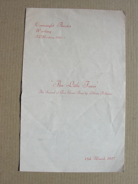 1957 THE LITTLE FOXES Lillian Hellman Elizabeth Spriggs Ian Holm Daniel ...