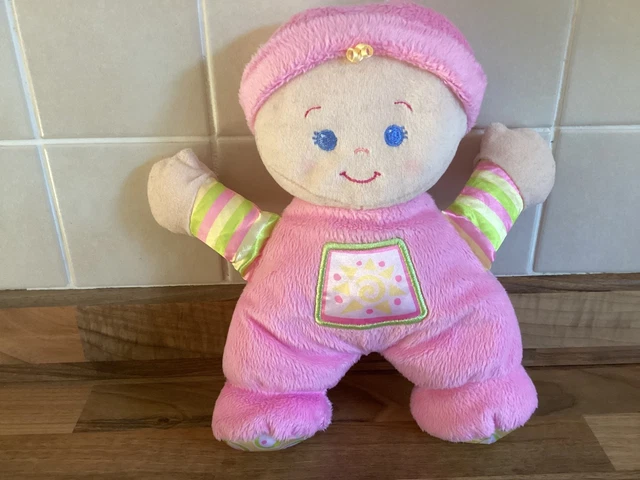 FISHERPRICE BABY MY First Little Pink Rattle Rag Doll Soft Toy VGC £3. ...