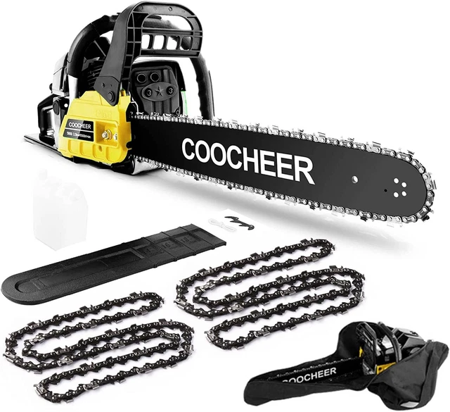 62CC GAS POWERED Chainsaw 20" 2-Stroke Handheld Gasoline Chain Saw Tree ...