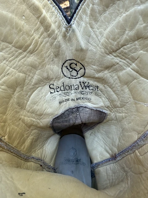 SEDONA WEST TEJU Lizard Cowboy Boots Men’s 9.5 D Cognac Brown Style ...