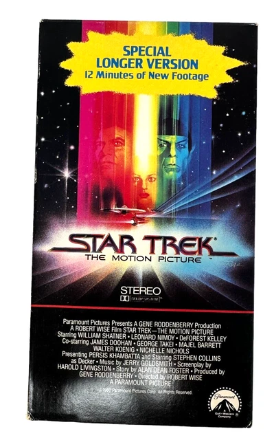 STAR TREK: THE Motion Picture 1991 VHS Special Longer Version of the ...