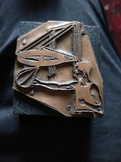 VINTAGE COPPER PRINT Printers Stamp Blocks 1930’s ? Boxing Speedball ...