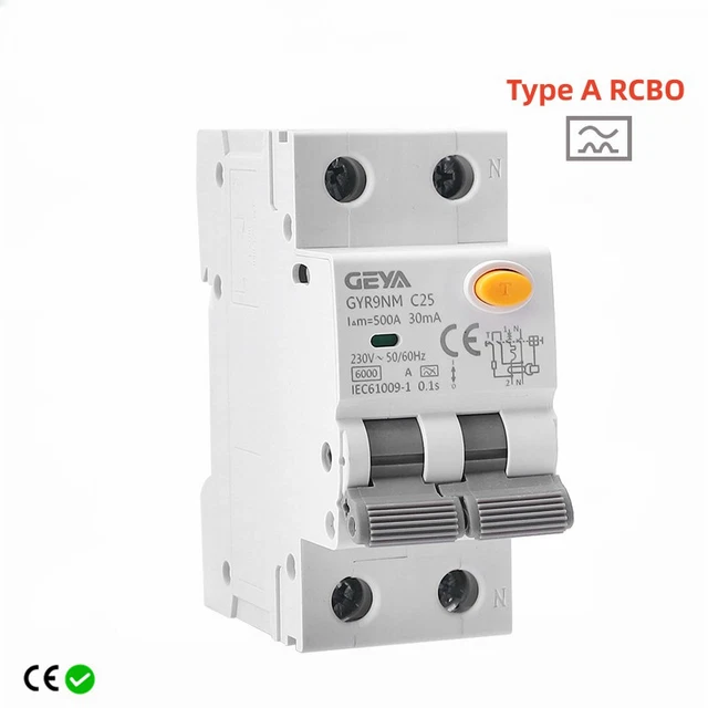TYPE A RCBO 2P 4P Residual Current Circuit Breaker with Over Current ...
