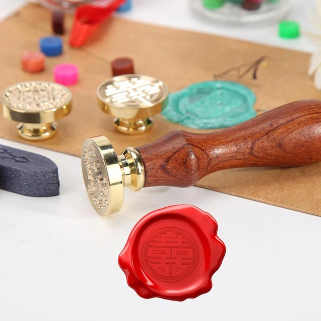 L# RETRO WAX Seal Stamp Hi Word Patterns Fire Painting Wedding Envelope ...