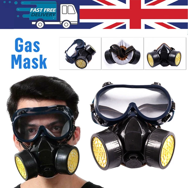 FULL FACE GAS Mask Paint Spray Chemical Factory Respirator Safety Work ...