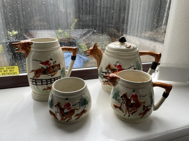 1940S PORTLAND POTTERY Fox Hunting Tea Set - Full Set Of Four Items £22 ...