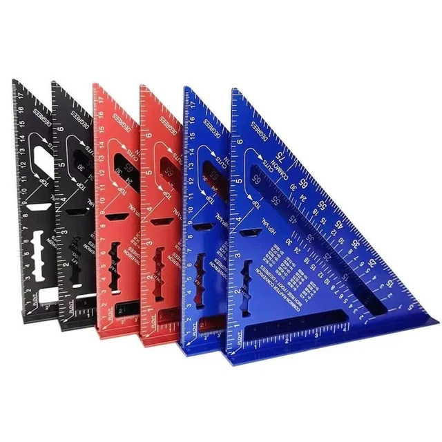 ALUMINIUM ALLOY 7INCH Triangle Ruler Inch Metric Angle Ruler Carpenter ...