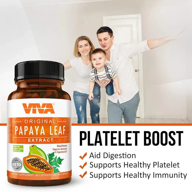PAPAYA LEAF EXTRACT Digestive Enzyme 60 Vegetarian Capsules £78.91 ...