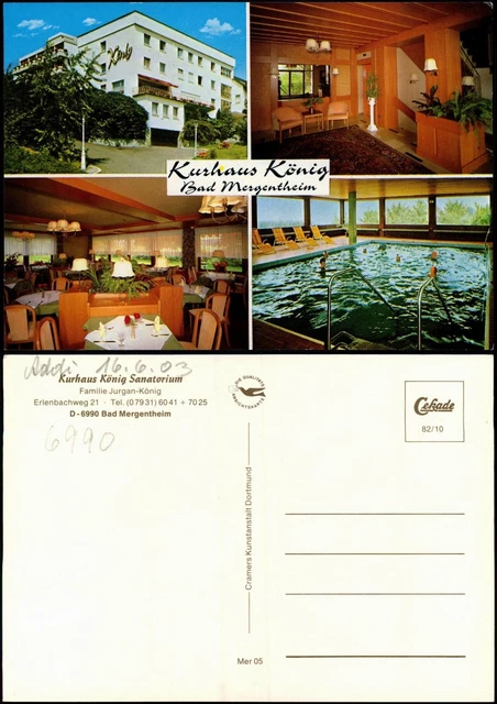 BAD MERGENTHEIM KURHAUS König Sanatorium Familie Jurgan-König ...