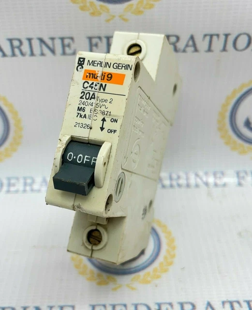 MERLIN GERIN MULTI9 C45N 20A Type 2 240/415VAC 1 Pôle Disjoncteur MCB ...