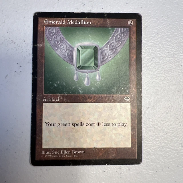 MAGIC THE GATHERING Emerald Medallion Tempest 1997 artefact vintage MTG EUR 1,81 - PicClick FR