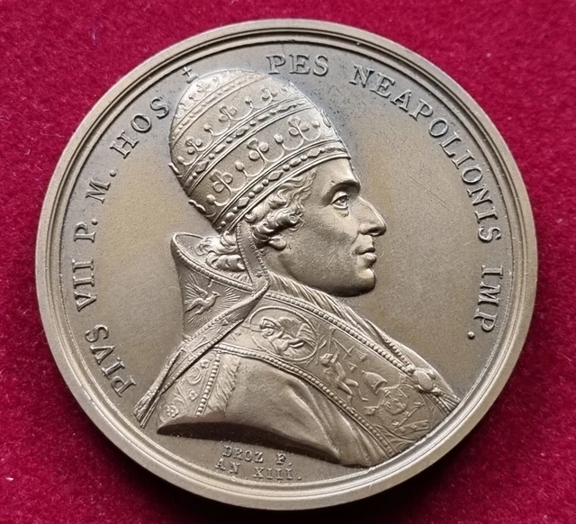 RICONIO MAZIO MEDAGLIA 1804 Papa Pio Vii° Incoronazione Napoleone Notre ...
