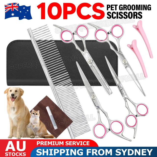 10X PROFESSIONAL Cat Dog Grooming Scissors Shear Set Hair Cutting ...