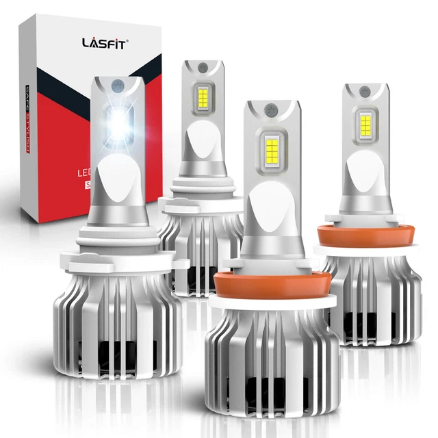 9005 H11 COMBO LED Headlight Bulbs Conversion Kit High Low Beam 6000K Cool White $96.77 ...