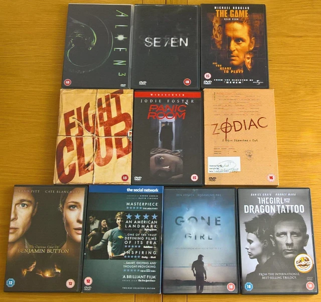 DAVID FINCHER 10X DVD Collection R2 Fight Club Seven Gone Girl Zodiac ...