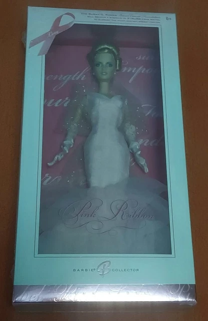 MATTEL BARBIE PINK Ribbon Breast Cancer Doll Pink Label, Susan G Komen ...