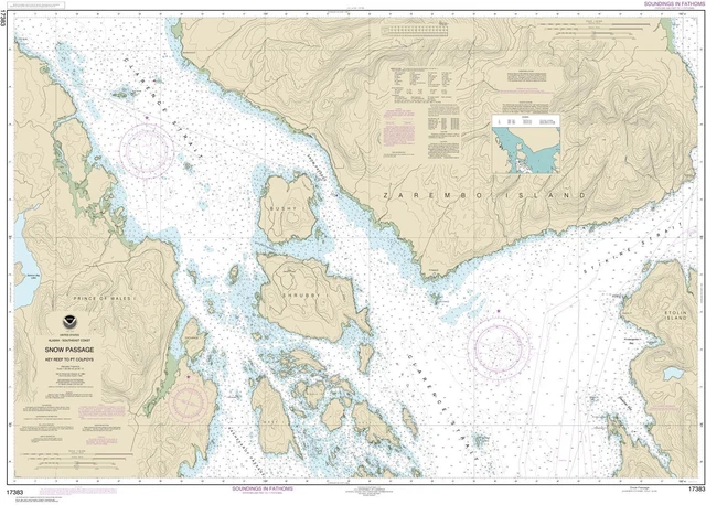 SNOW PASSAGE, ALASKA | Waterproof NOAA Chart 17383 $34.50 - PicClick CA