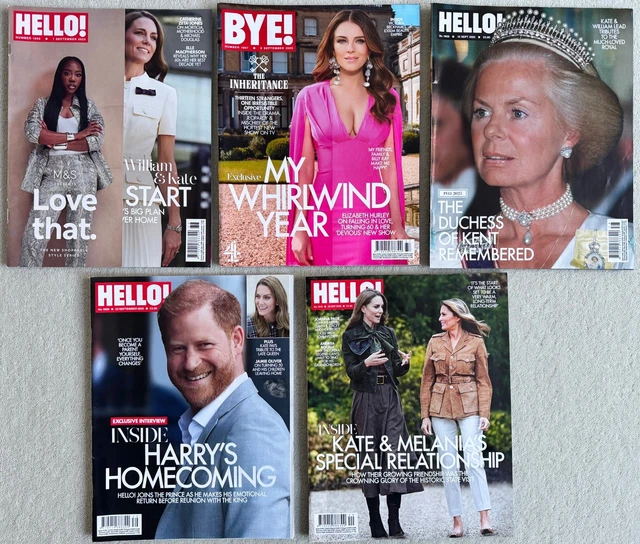 HELLO! MAGAZINE - All SEPTEMBER 2025 Issues (5) Kate/Hurley/Kent/Harry ...