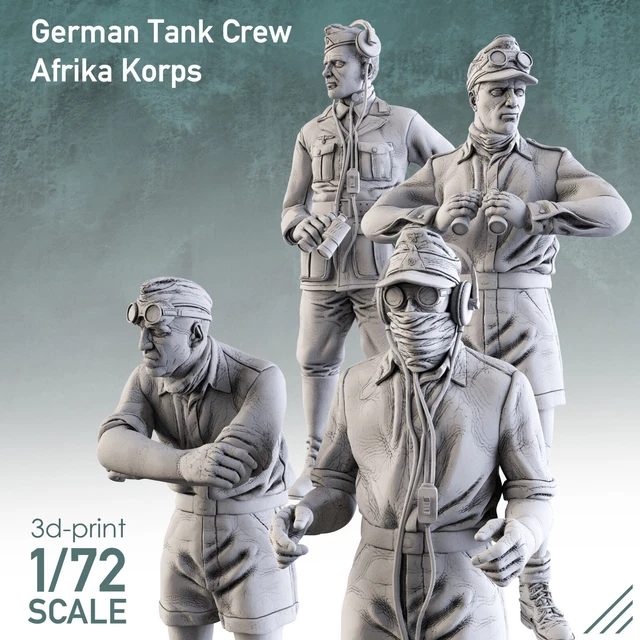 GERMAN DAK TANK Crew WWII 1/72 scale 3D printed resin model kit EUR 12 ...
