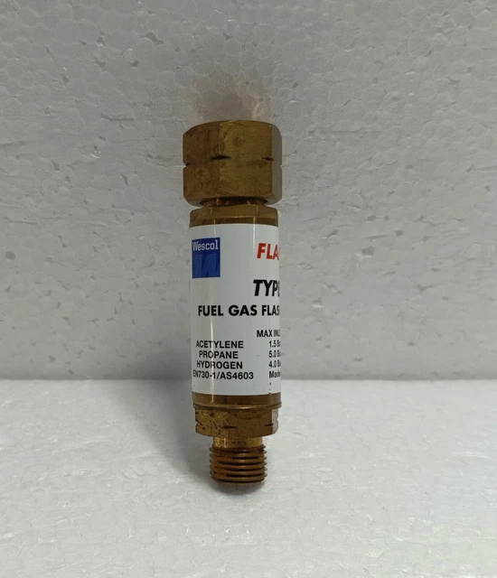 WESCOL TYPE 83 Fuel Gas Flashback Arrestor Acetylene, Propane, Hydrogen ...