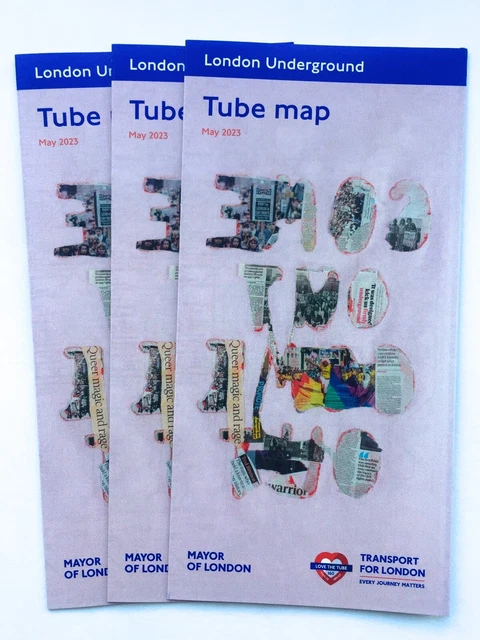 NEW! CURRENT EDITION - (3x) TFL London Underground Tube Map - May 2023 ...