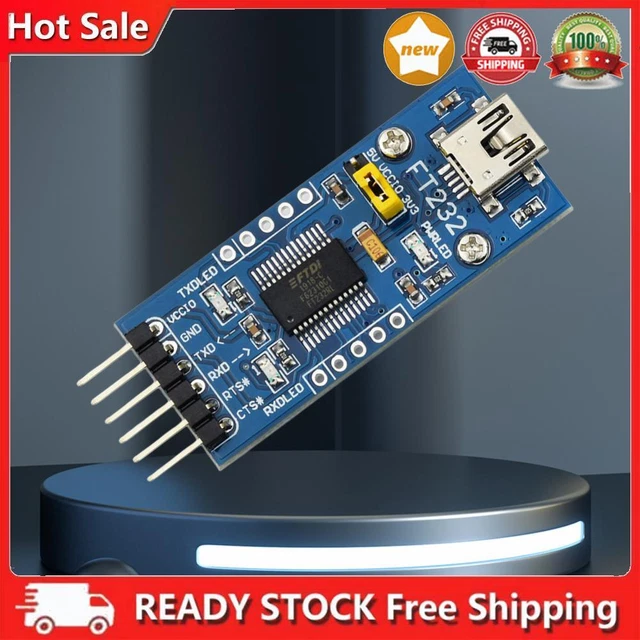 USB TO UART Module TXD/RXD/POWER LED FT232RL Serial Converter 3.3-5V ...