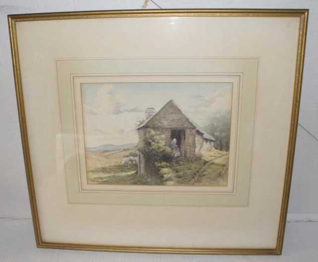 ORIGINAL FRAMED SIGNED Watercolour Of A Stone Cottage By C. W. Morsley ...