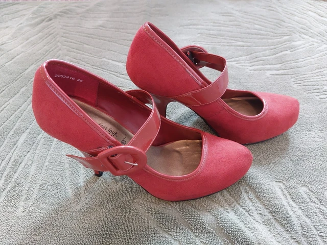 NEW LOOK RUST Orange Shoes High Heels Buckle Fasten Court Shoe Size 6 £ ...