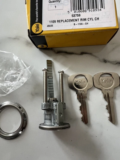 YALE NIGHTLATCH REPLACEMENT Cylinder Chrome (B-1109-CH) 3 Keys £0.99 ...