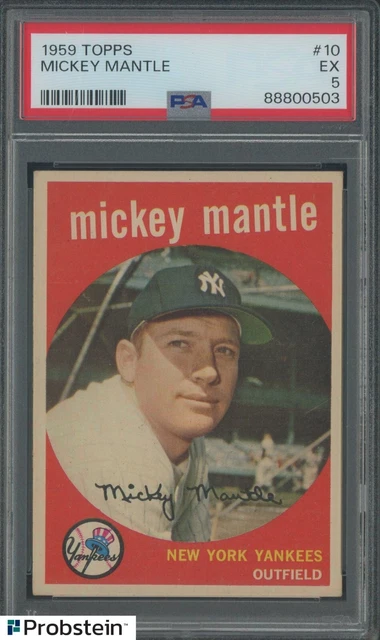1959 TOPPS #10 Mickey Mantle New York Yankees HOF PSA 5 EX EUR 681,13 ...