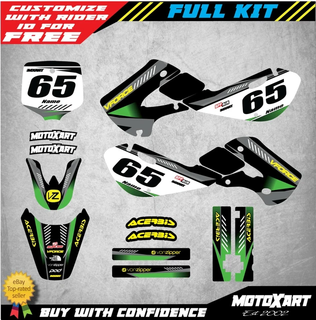 FULL CUSTOM DECAL Kit TAG style to fit Kawasaki KX 65 / 2000 - 2020 ...