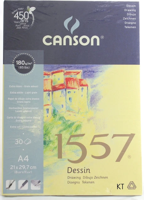 CANSON 1557 180GSM A5, A4, A3 dessin tapis papier livre spirale ou caoutchouté EUR 7,78 ...