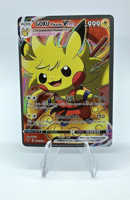 PIKACHU POKEMON GOKU Dragon Ball Z Dbz Pika Carte Card Prism Holo Manga ...