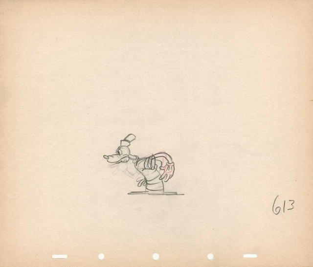 1937 WALT DISNEY'S GOOFY ORIGINAL PRODUCTION DRAWING ANIMATION ART PAGE ...